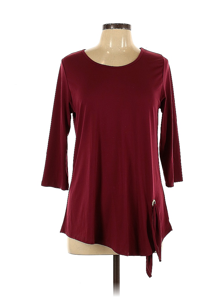 Cocos Clozet Solid Maroon Burgundy Long Sleeve Top Size L 75 Off