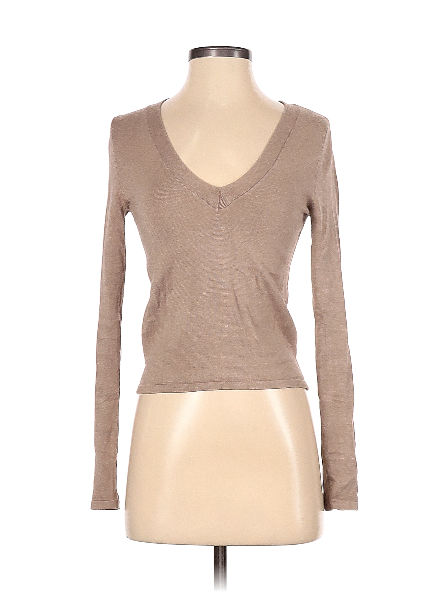 Forever 21 Solid Color Block Tan Long Sleeve Top Size S - 61% off | thredUP