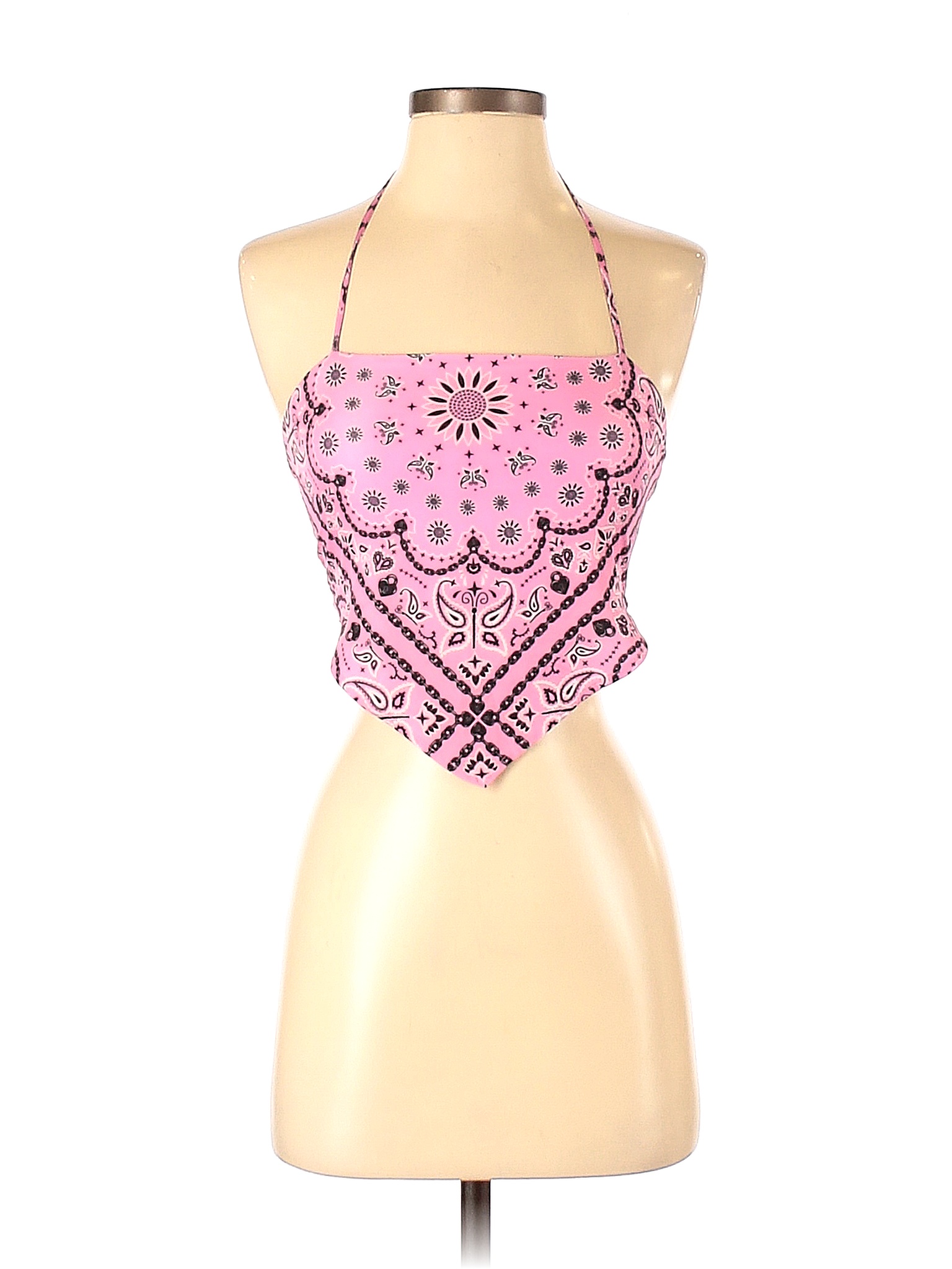 Sugar Thrillz 100% Polyester Floral Pink Halter Top Size XS - 41% off ...