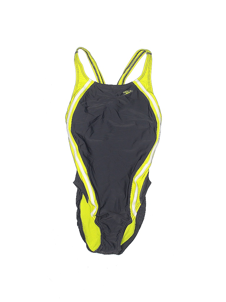 Speedo Solid Gray One Piece Swimsuit Size 10 - 52% off | thredUP