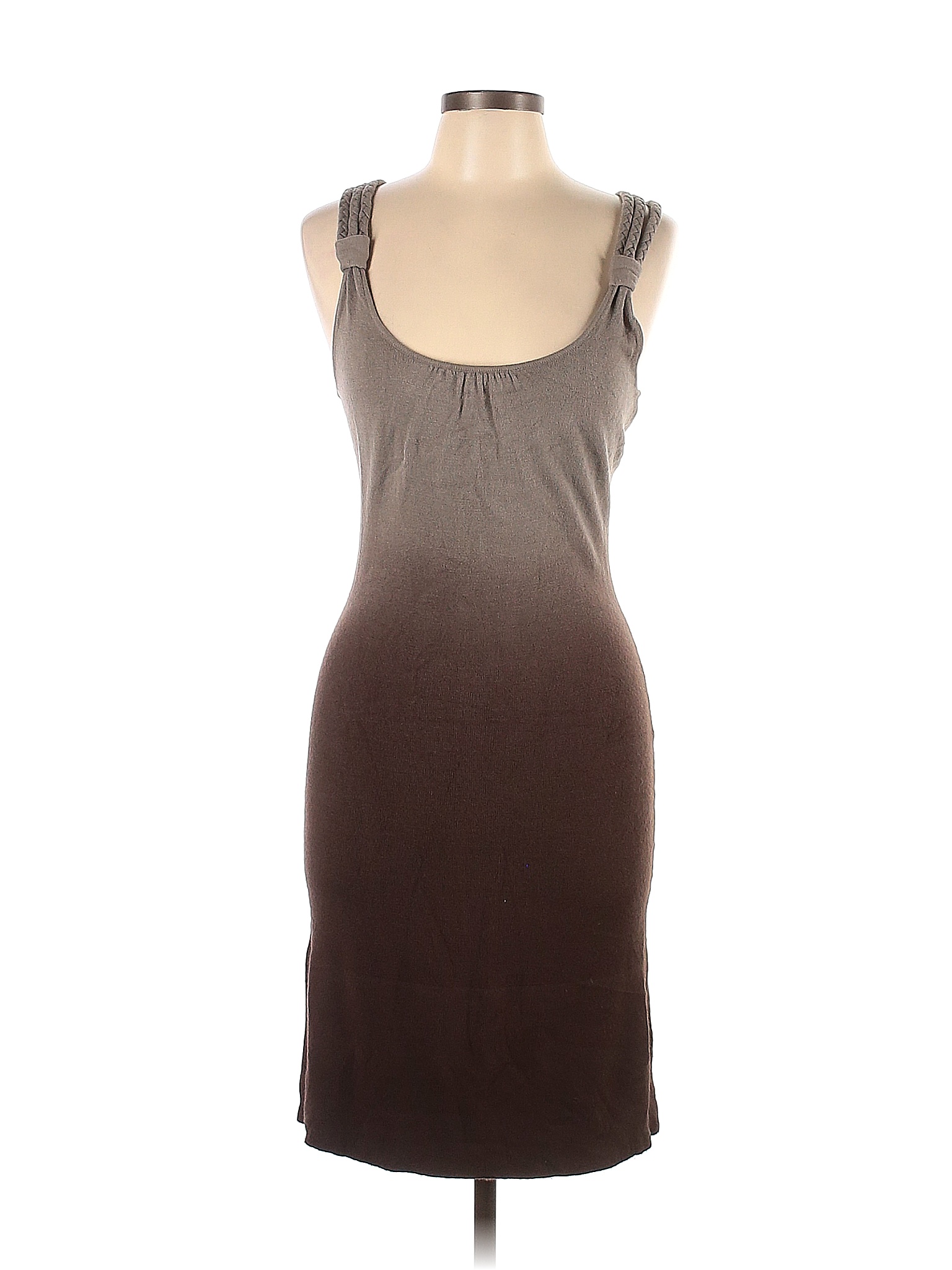 Mandee 100 Acrylic Solid Brown Casual Dress Size L 70 Off Thredup