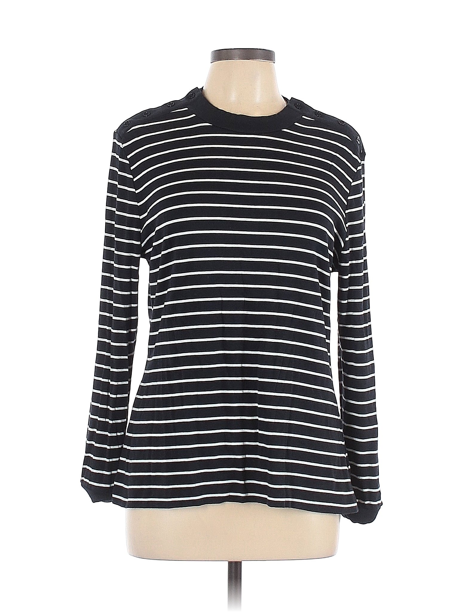 Dip Stripes Blue Long Sleeve Top Size L 68 Off Thredup
