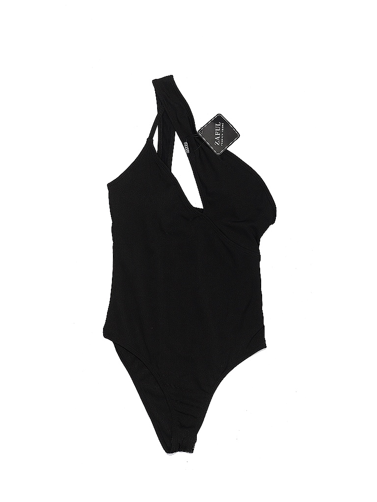 Zaful Solid Black One Piece Swimsuit Size S 41 Off Thredup