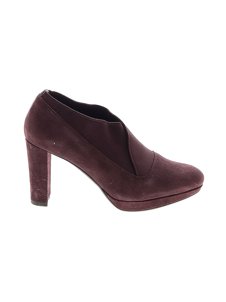 Clarks Solid Maroon Brown Heels Size 7 1/2 - 85% off | thredUP