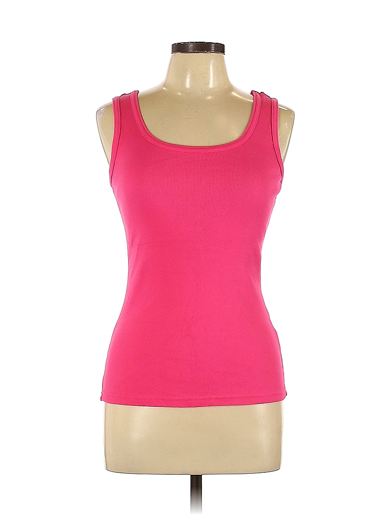 Basic Editions Solid Colored Pink Tank Top Size S - 66% off | thredUP