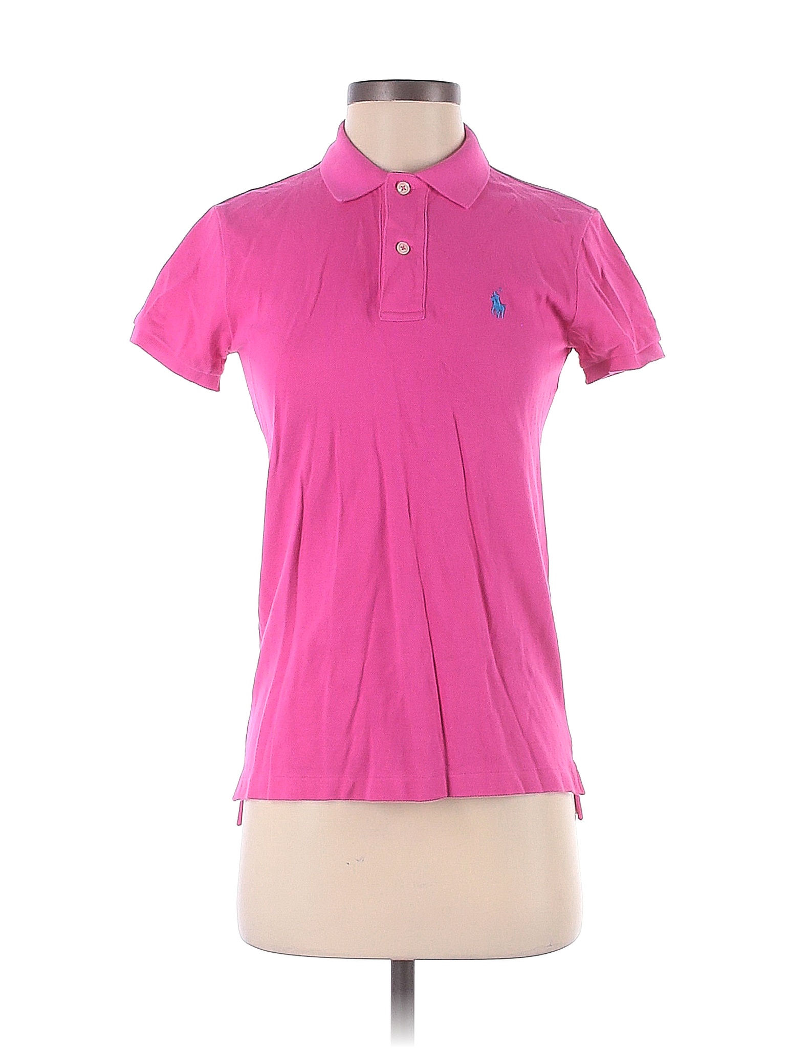 Ralph Lauren 100 Cotton Solid Pink Short Sleeve Polo Size Xs 84 Off
