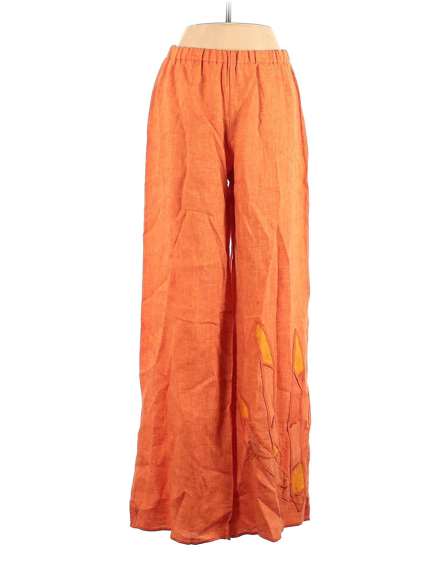 Jaskar 100% Linen Solid Orange Linen Pants Size M - 78% off | thredUP