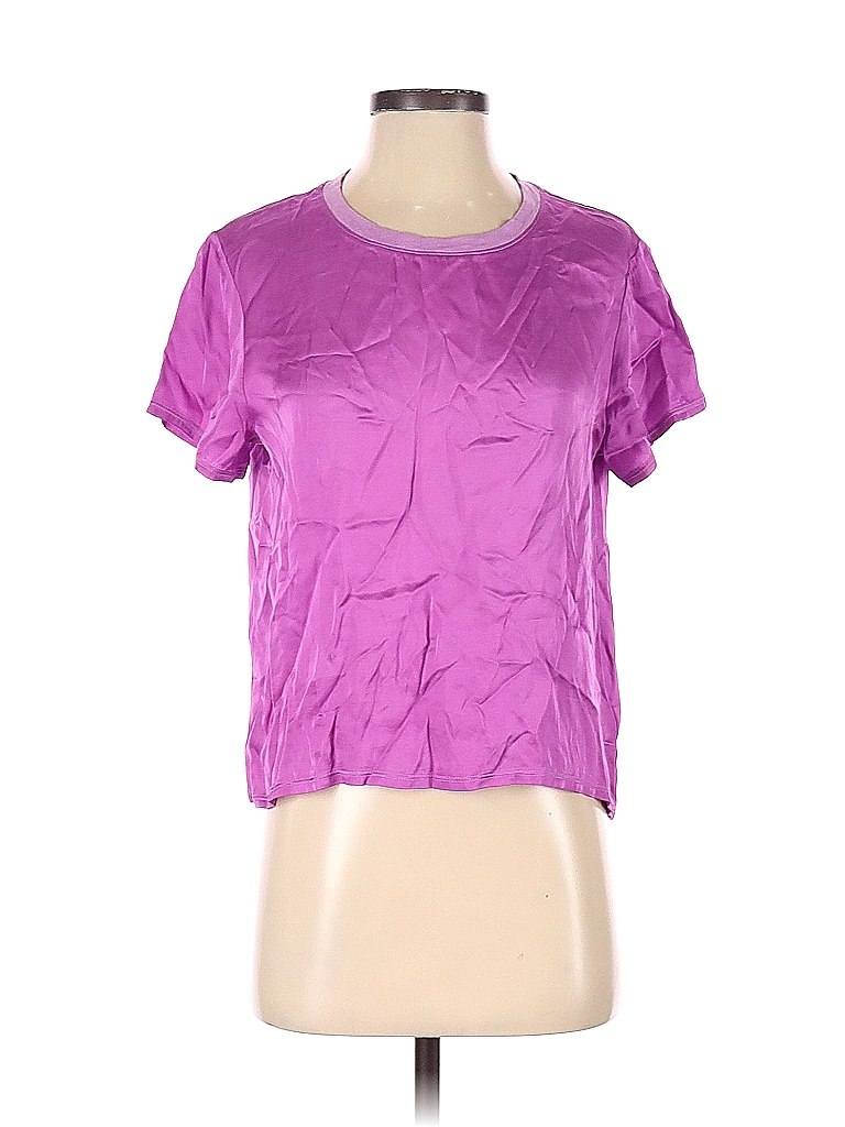 Nation Ltd 100 Viscose Colored Purple Short Sleeve Blouse Size S 85