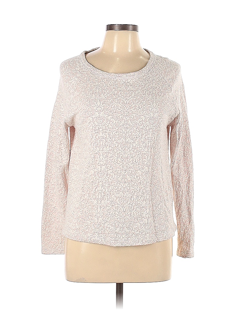 Jane And Delancey Solid Ivory Long Sleeve Top Size L 72 Off Thredup