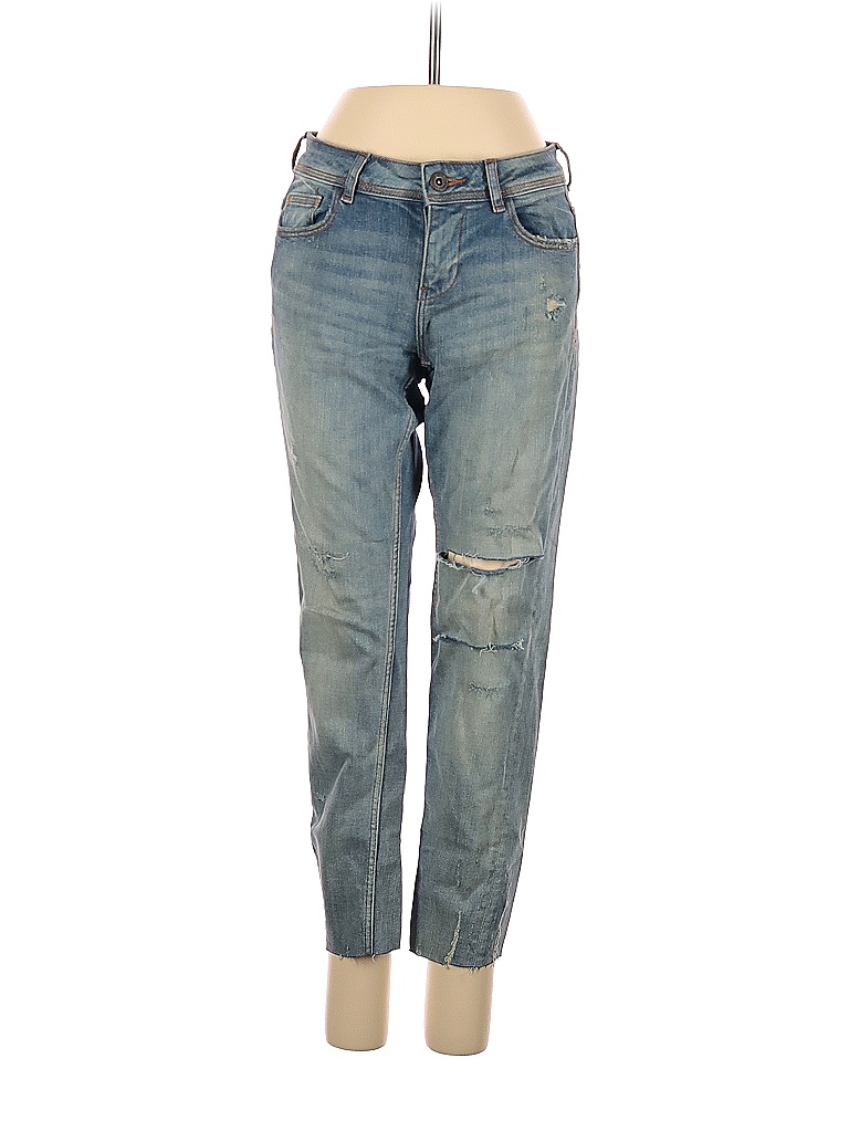 Zara Basic Solid Blue Jeans Size 2 - 85% off | thredUP