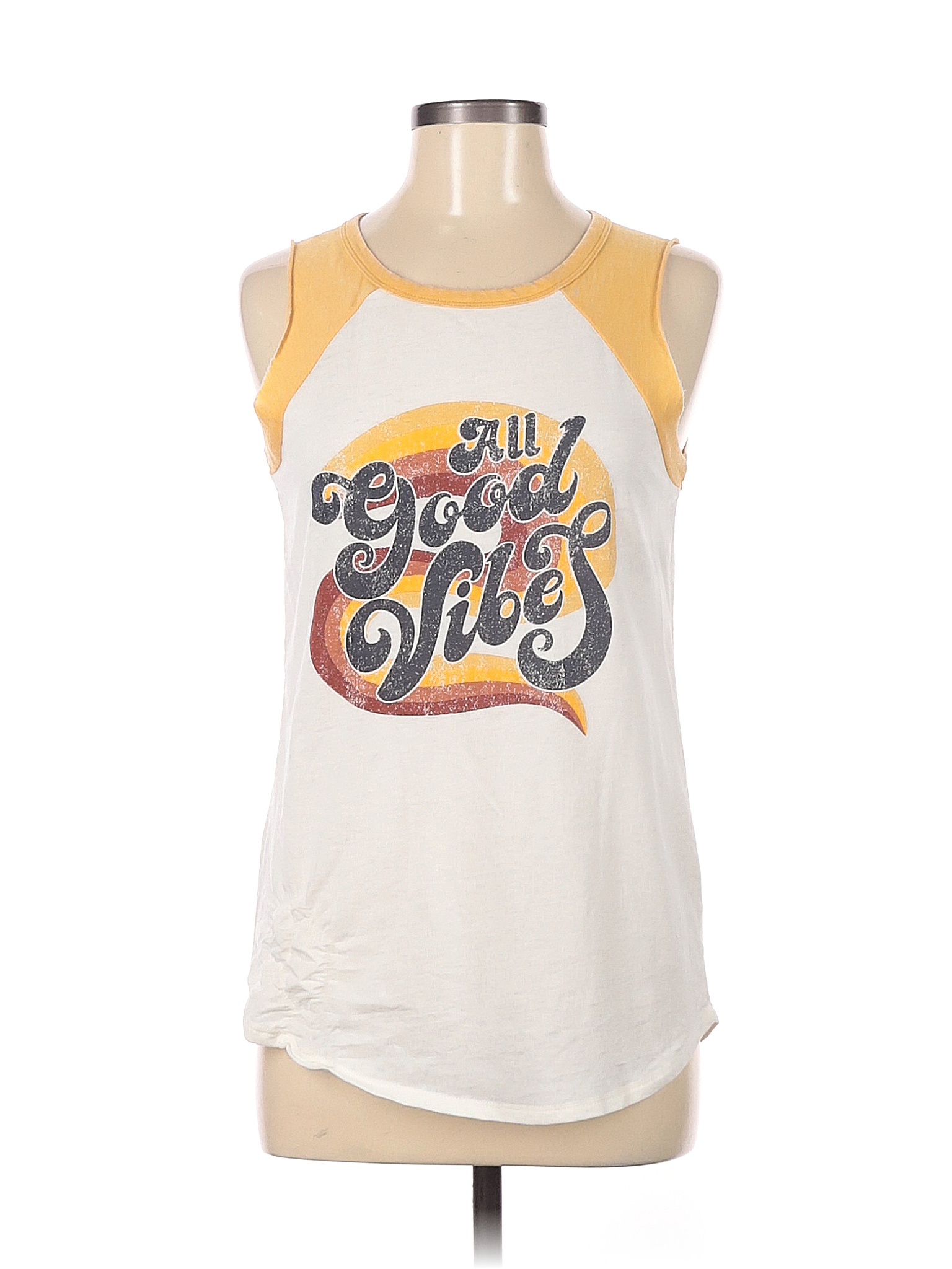 Grayson Threads Color Block Graphic Solid White Sleeveless T-Shirt Size ...