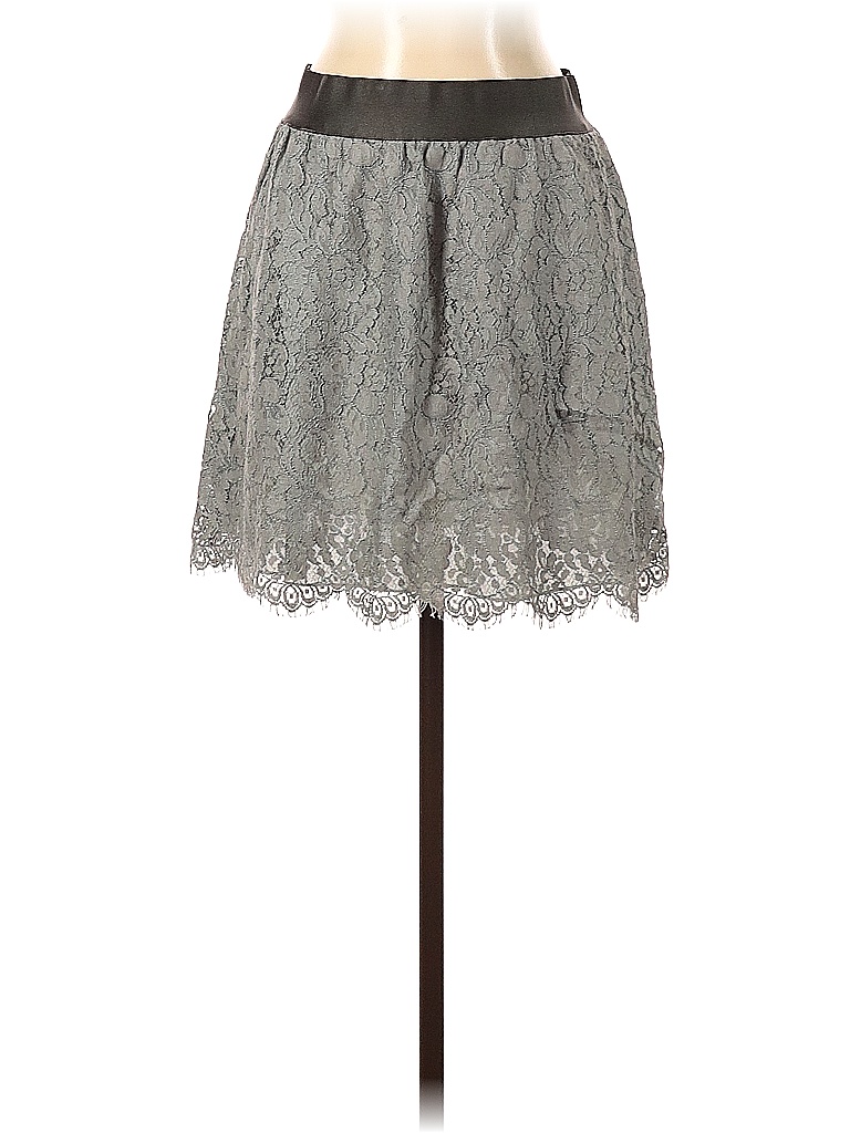 J Crew Color Block Solid Gray Casual Skirt Size 4 90 Off Thredup