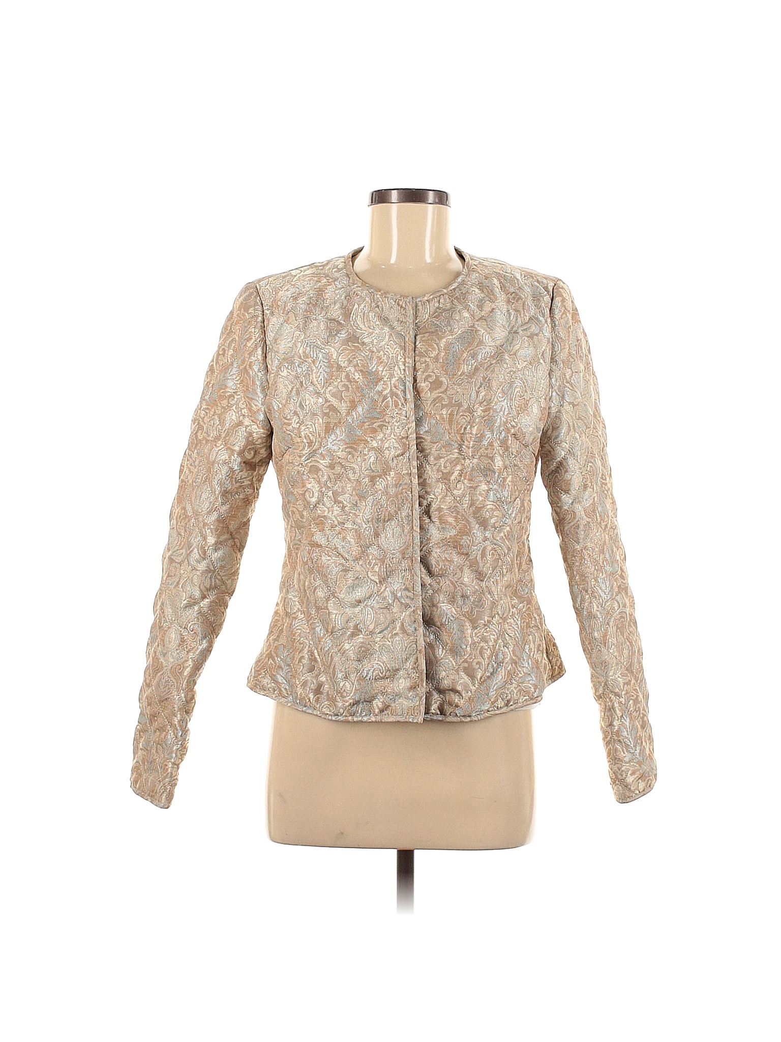 Due Per Due 100% Polyester Tan Gold Jacket Size 8 - 92% off | thredUP
