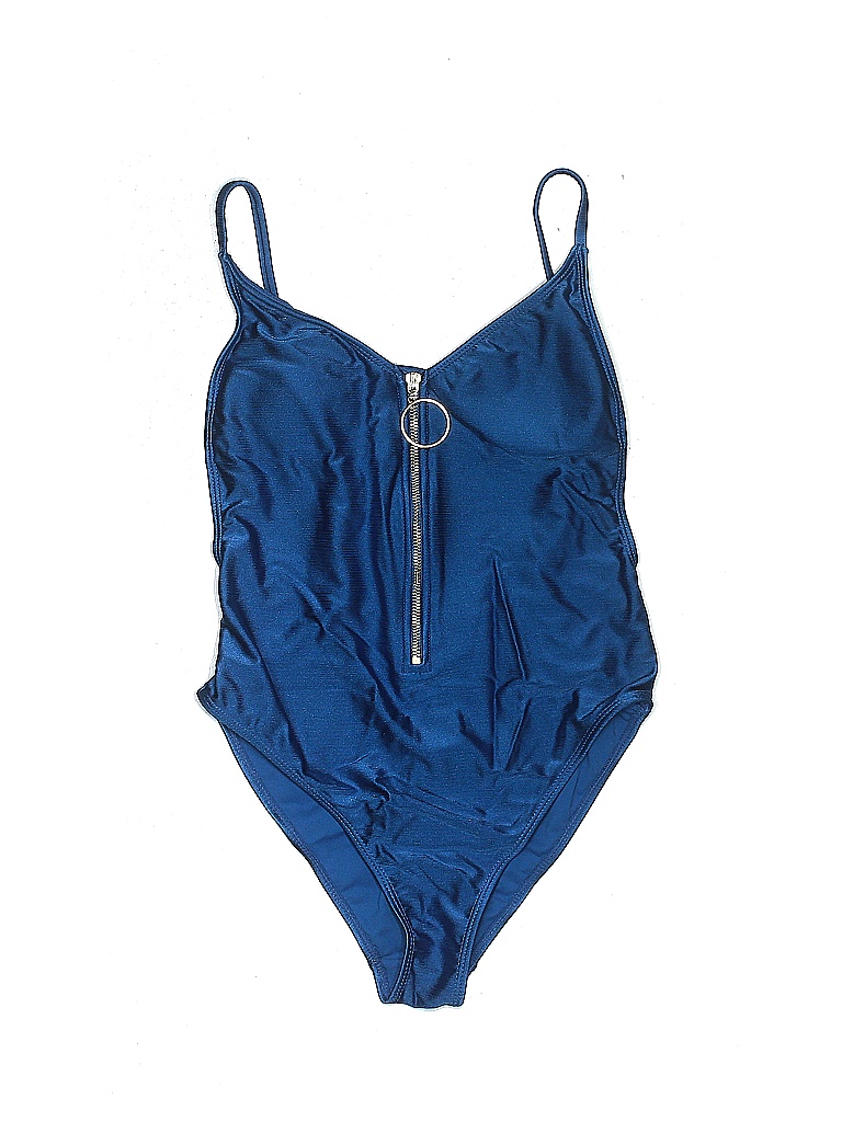 No Boundaries Solid Blue One Piece Swimsuit Size M 50 Off Thredup