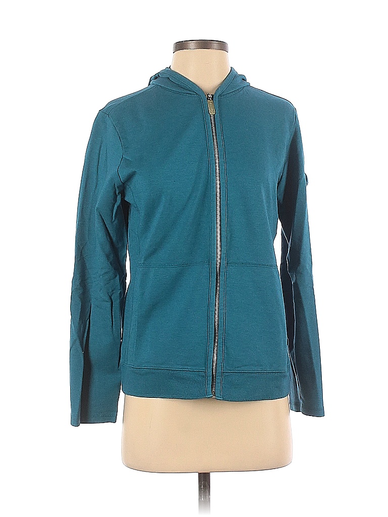 Zenergy by Chico's Solid Teal Blue Zip Up Hoodie Size Sm (0) - 85% off ...