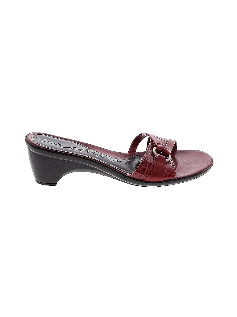 Clarks 100% Leather Solid Maroon Red Mule/Clog Size 8 - 71% off | thredUP