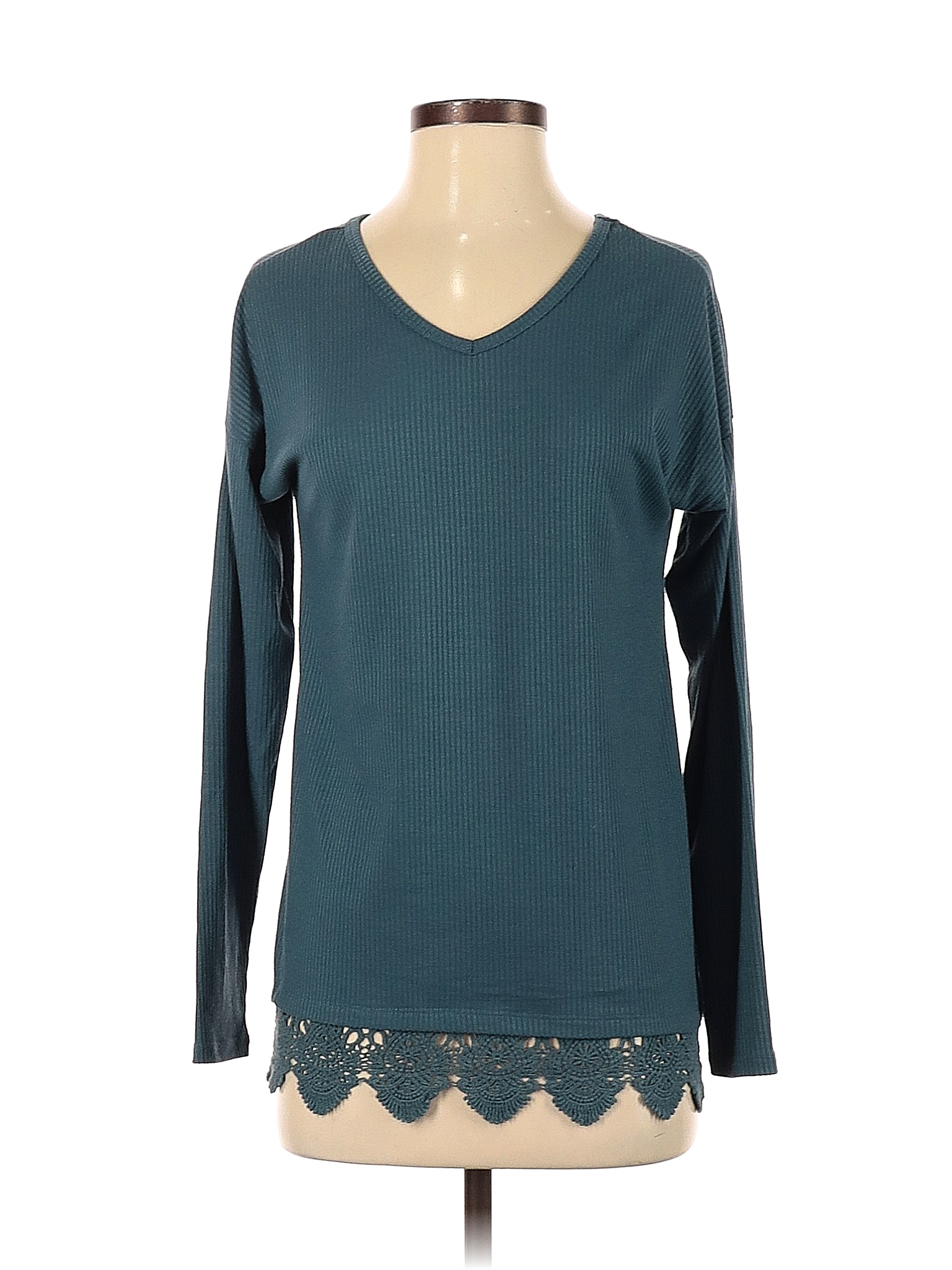 Pink Rose Colored Blue Long Sleeve Top Size S - 74% off | thredUP