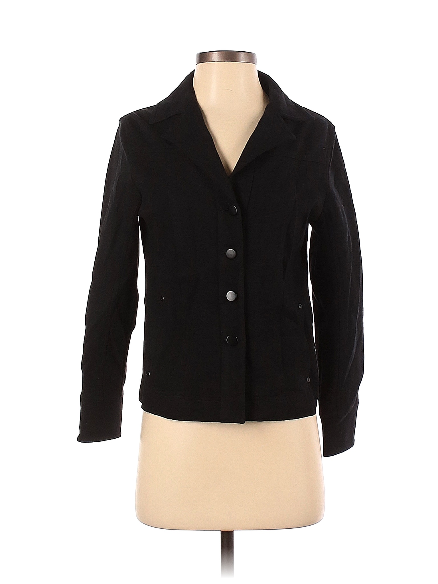 Laura Ashley Solid Black Jacket Size S (Plus) - 87% off | thredUP