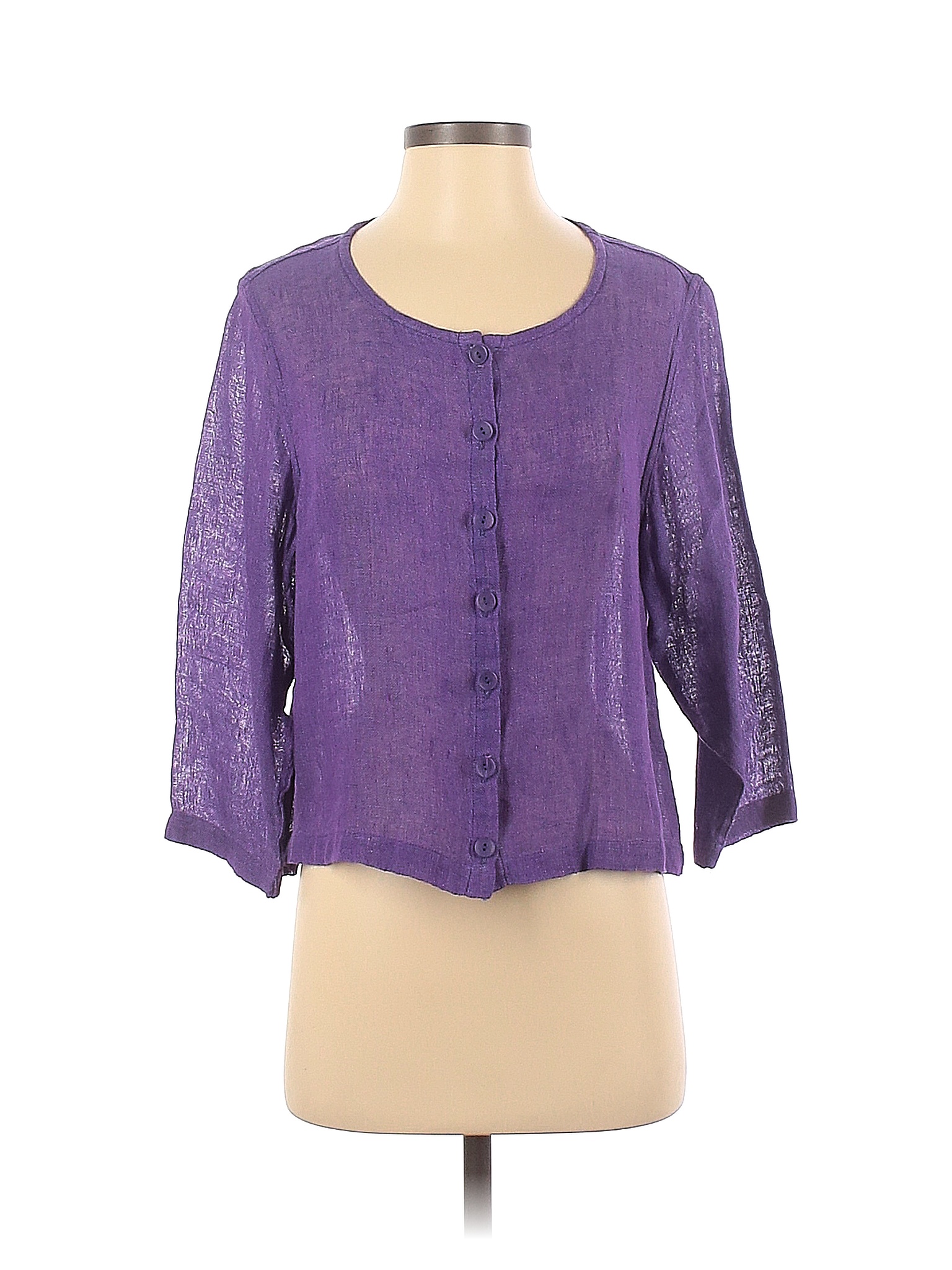 Flax 100% Linen Solid Purple Jacket Size 4 (P) - 72% off | thredUP