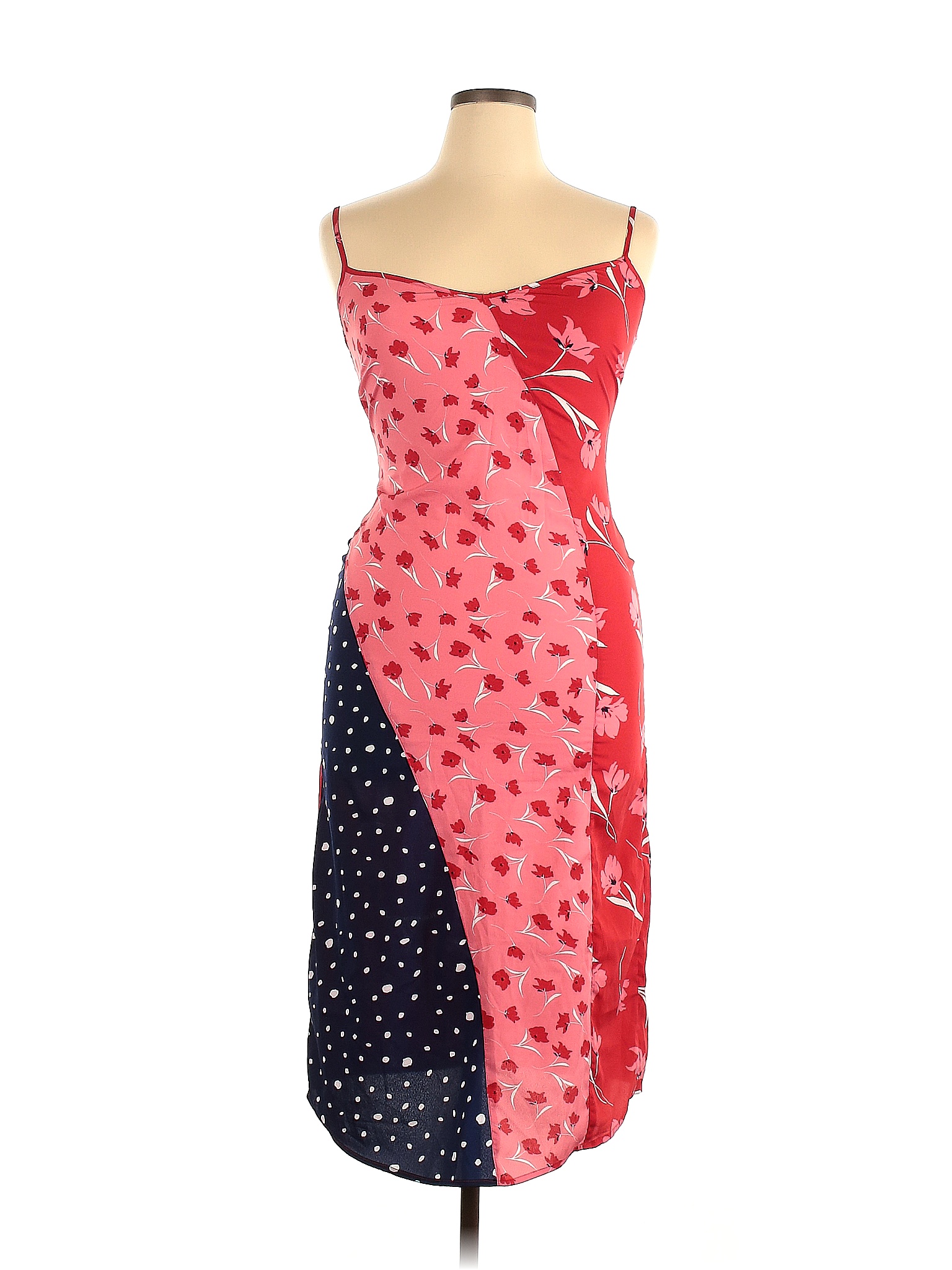 Influence 100% Polyester Pink Red Casual Dress Size 14 - 68% off | thredUP