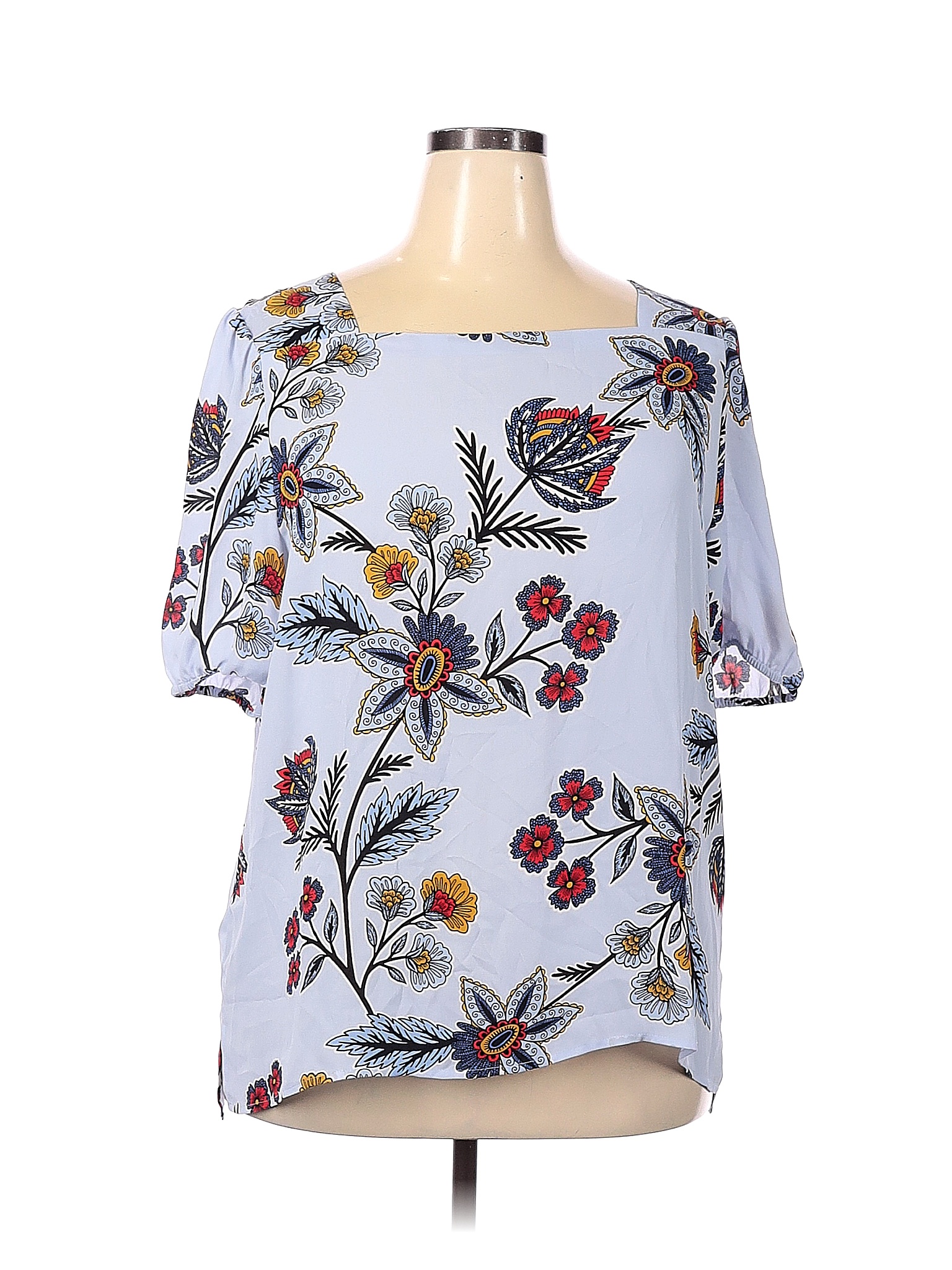 Ann Taylor Loft 100 Polyester Blue Long Sleeve Blouse Size 16 62