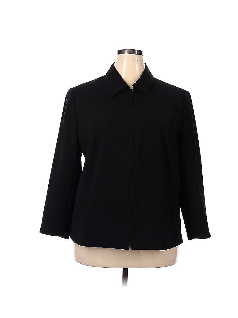 Villager 100% Polyester Solid Black Jacket Size 18 (Plus) - 60% off ...