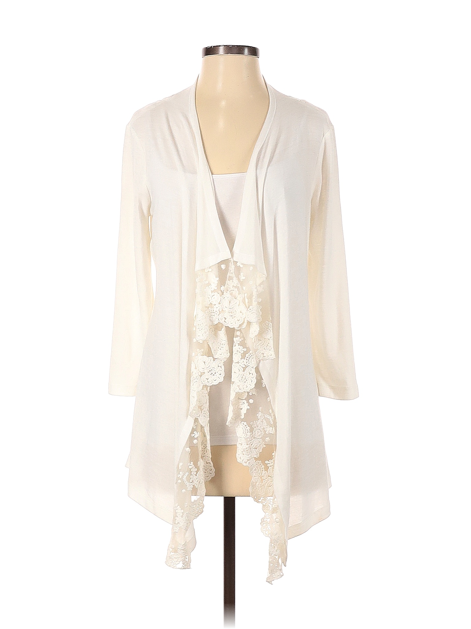 Cable And Gauge Solid Ivory Cardigan Size S 77 Off Thredup