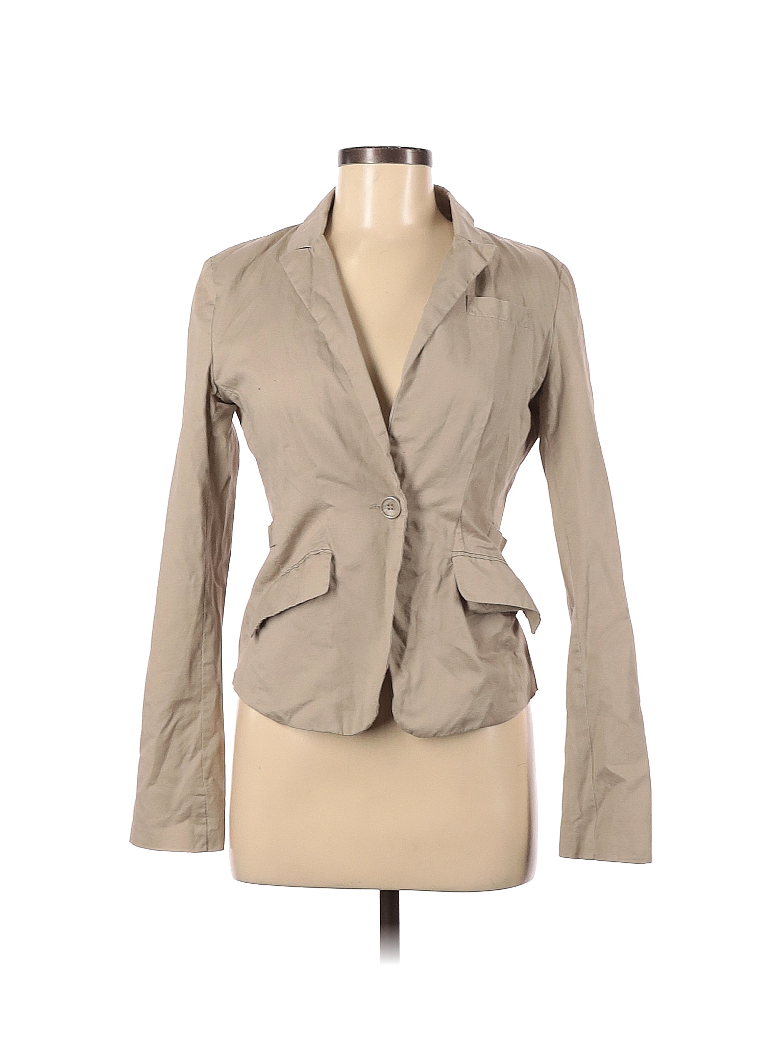 Mandee Solid Colored Tan Blazer Size M - 84% off | thredUP