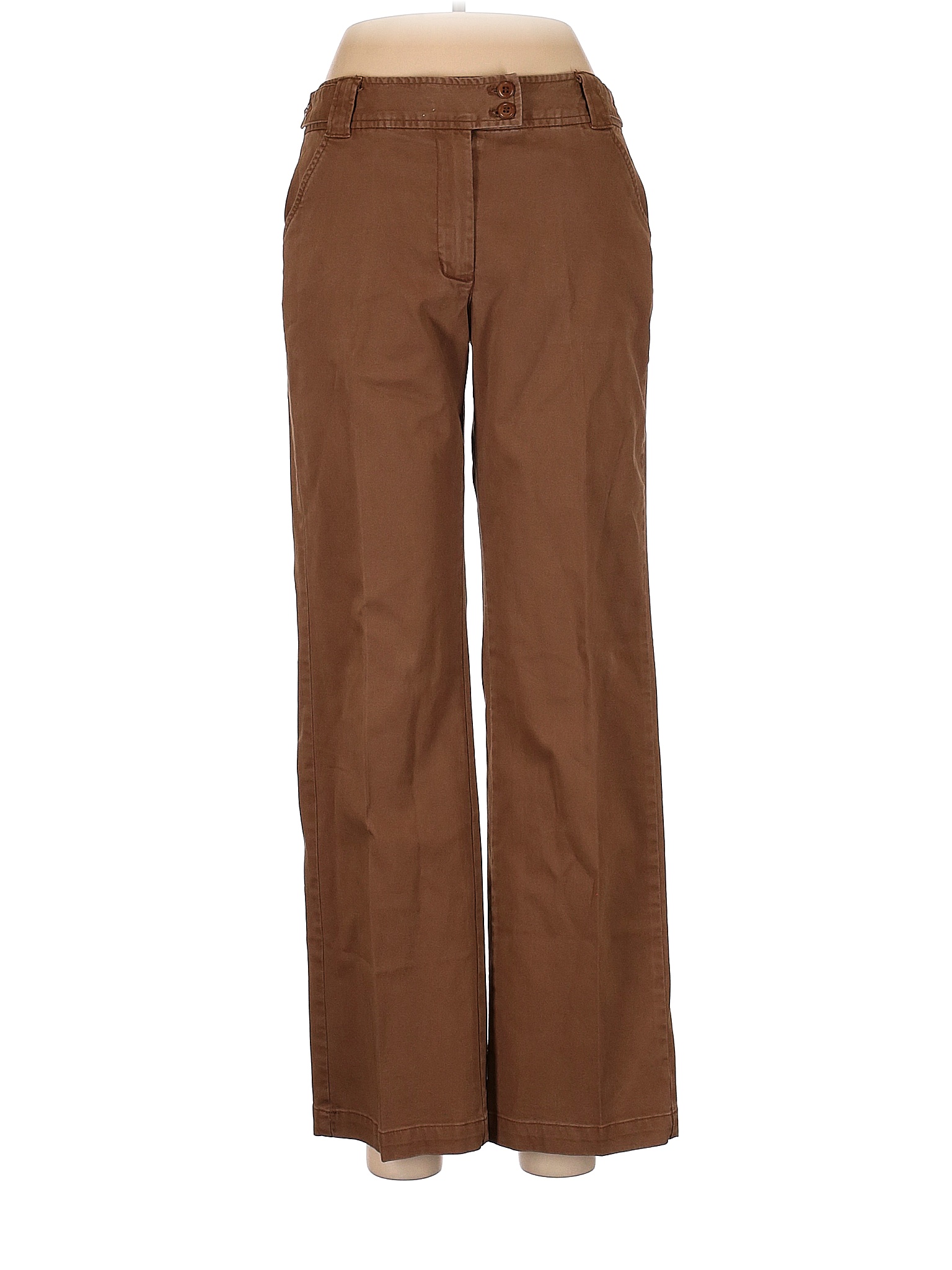 Talbots Solid Brown Tan Khakis Size 6 - 85% off | thredUP