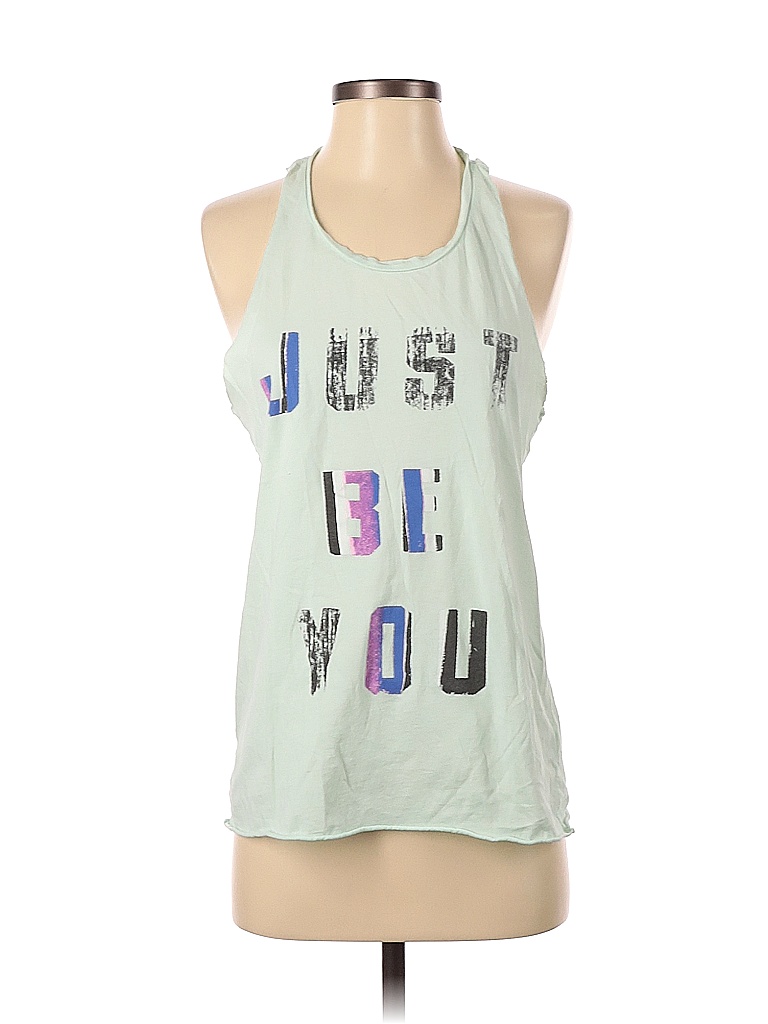 Junk Food 100% Cotton Graphic Solid Green Teal Tank Top Size S - 58% ...