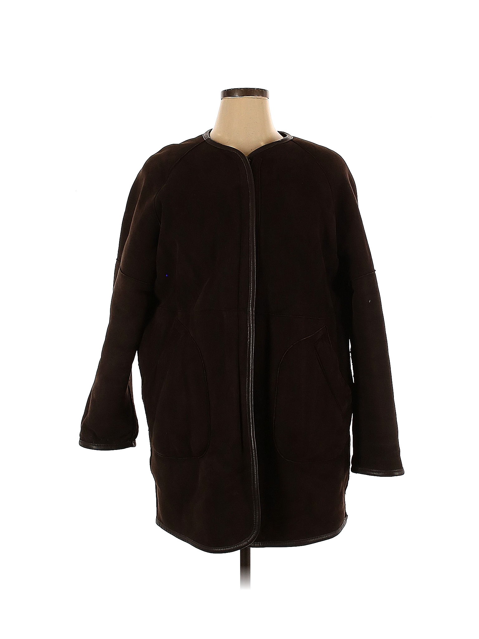 Orvis 100% Sheepskin Solid Black Brown Leather Jacket Size XL - 81% off ...