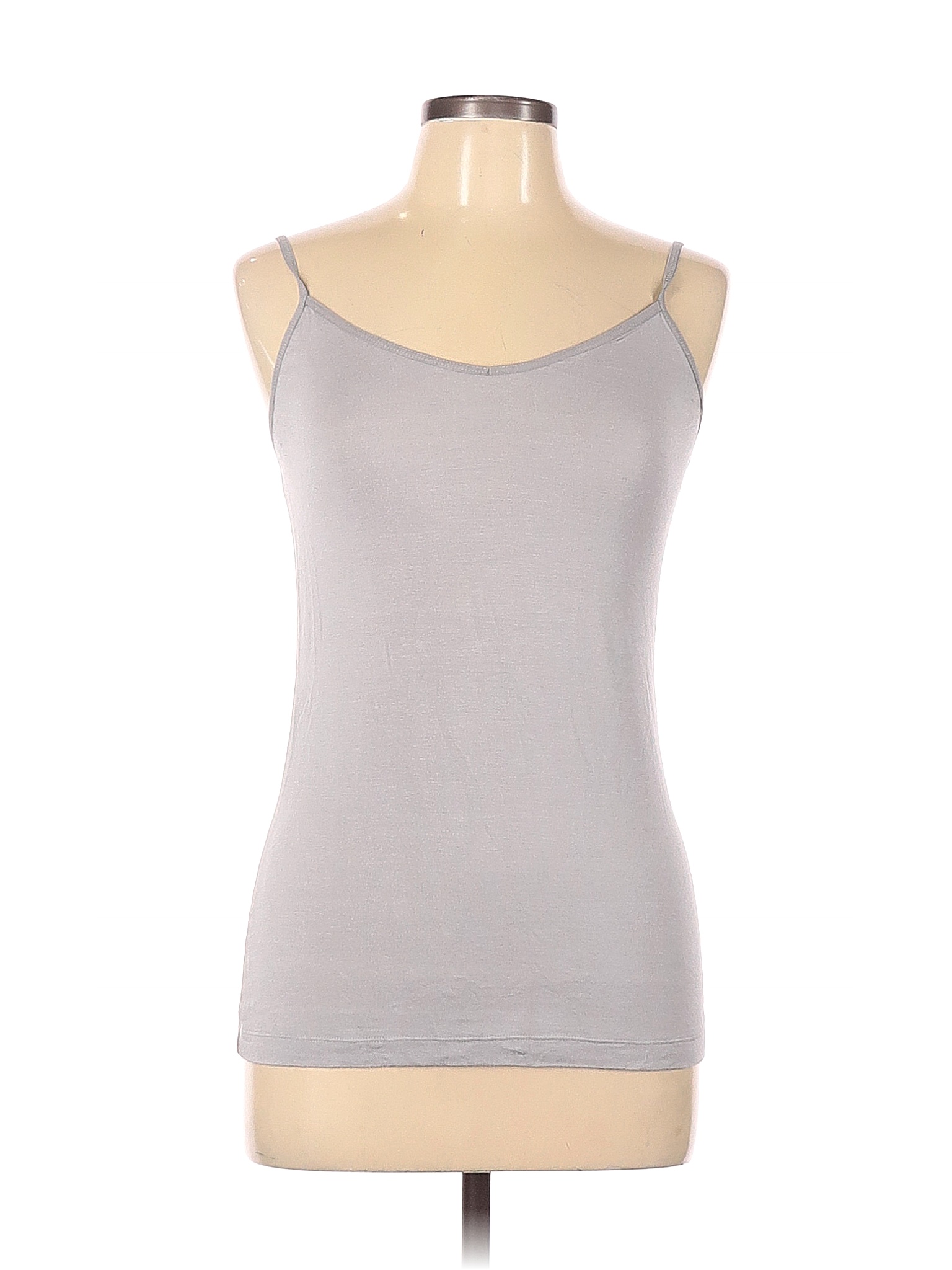 Peach Solid Colored Gray Tank Top Size L - 83% off | thredUP
