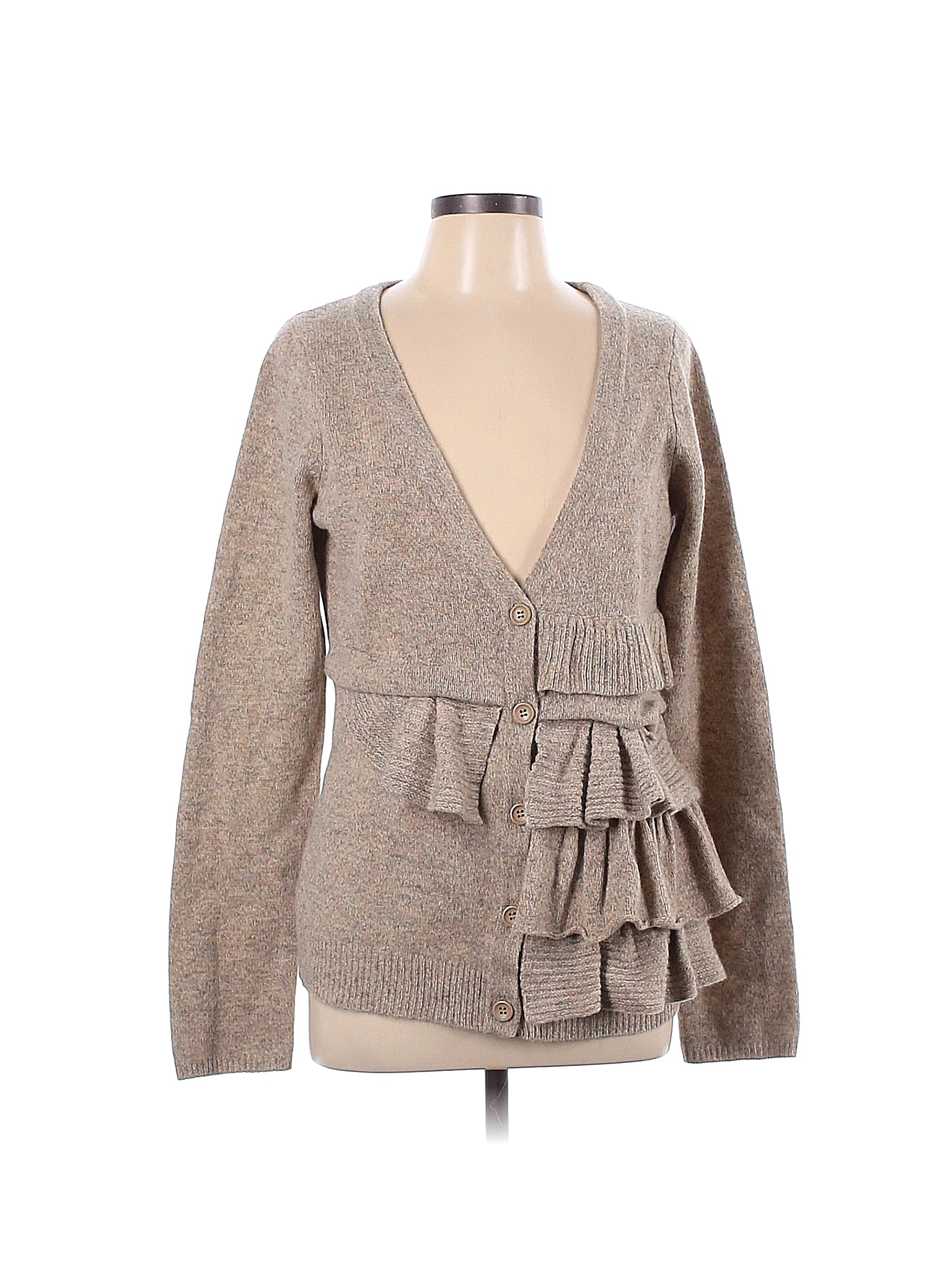 Moth Tan Wool Cardigan Size L - 79% off | thredUP