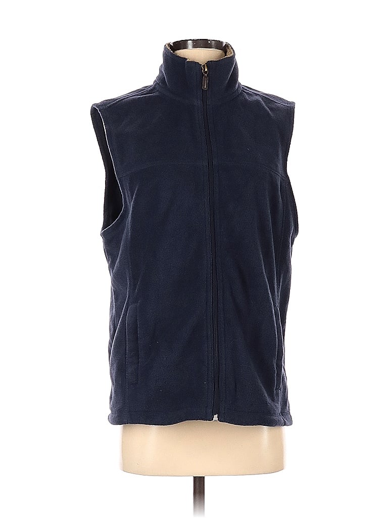 Basic Editions 100% Polyester Solid Blue Vest Size S - 66% off | thredUP