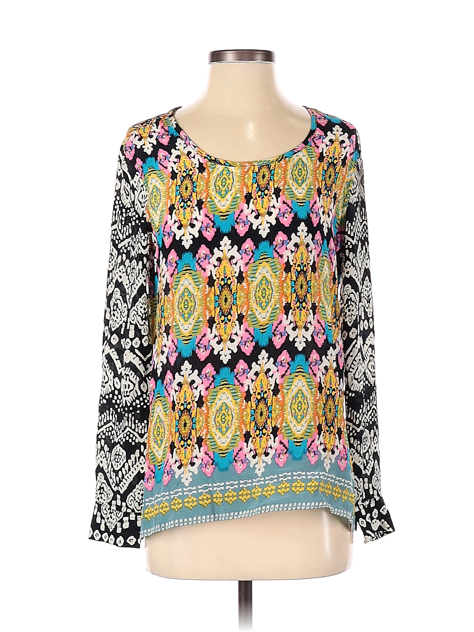 Tolani Paisley Black Long Sleeve Blouse Size XS - 95% off | thredUP