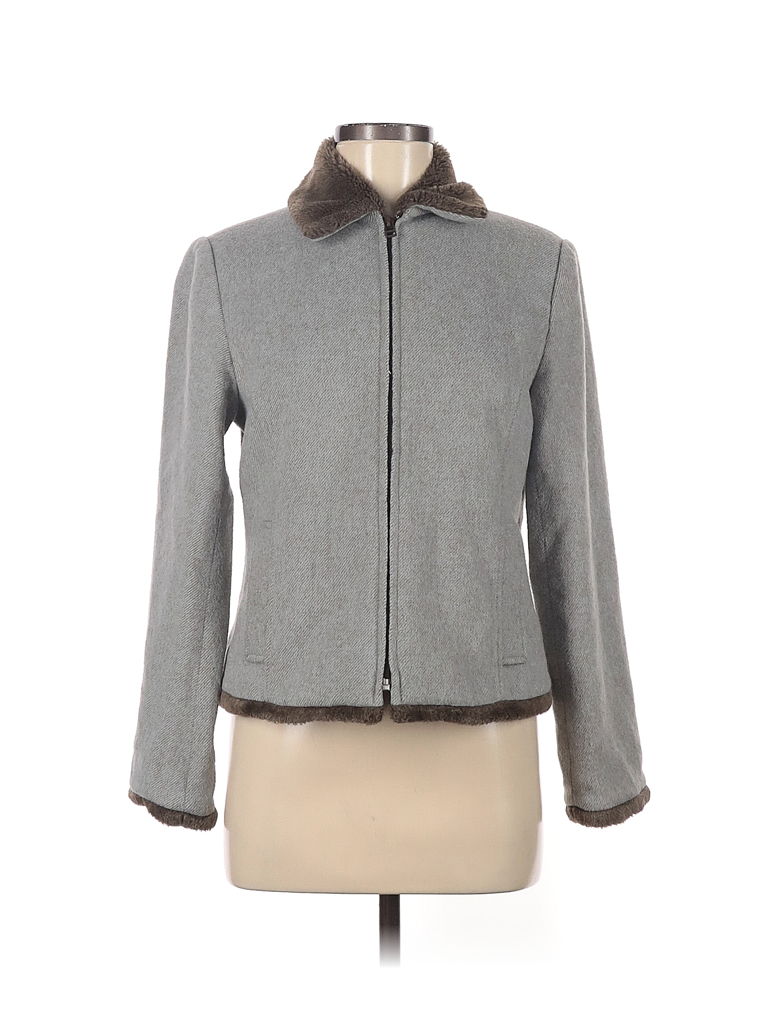Assorted Brands Solid Gray Jacket Size 40 (EU) - 68% off | thredUP