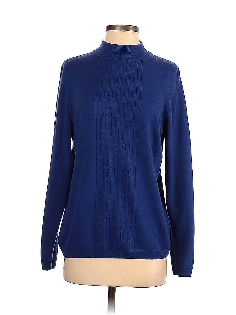 Allison Daley 100 Acrylic Solid Blue Long Sleeve Top Size M 66 Off
