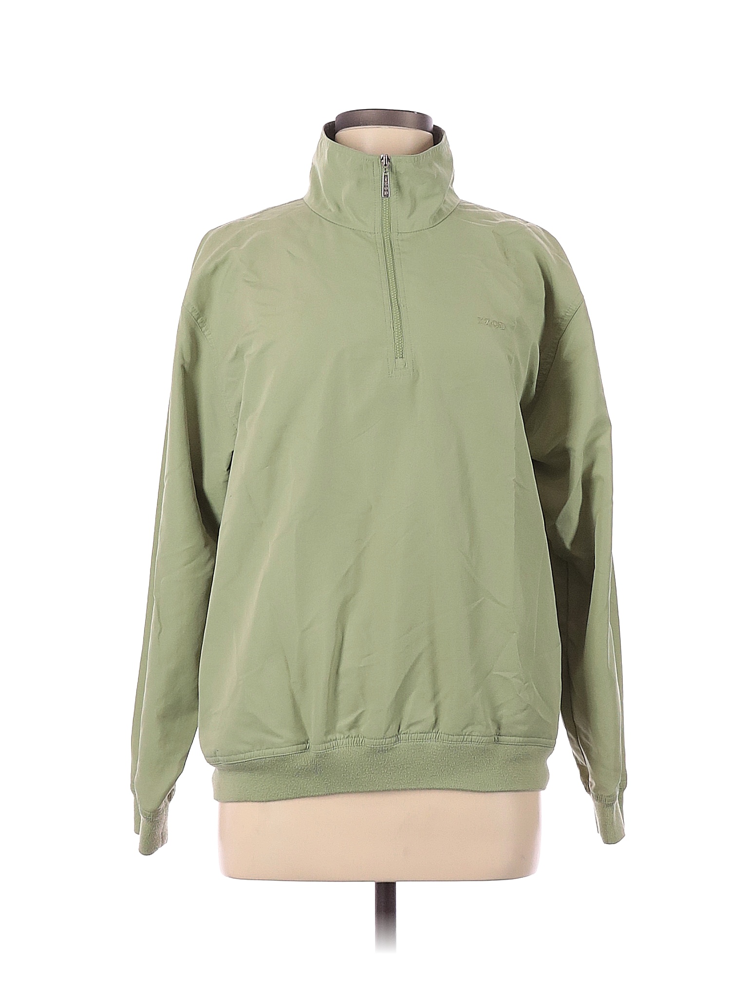 IZOD 100% Polyester Solid Color Block Colored Green Jacket Size M - 89% ...