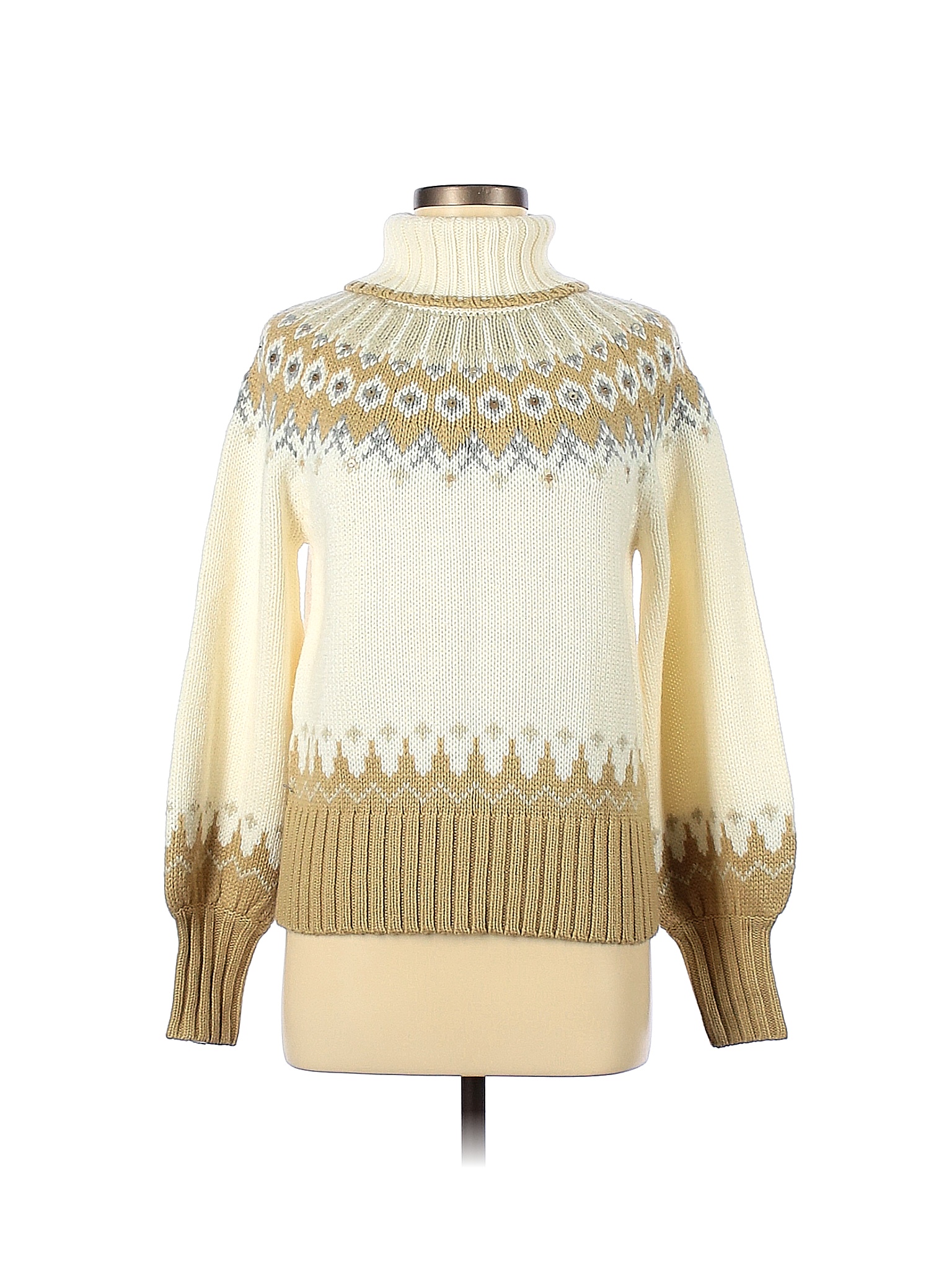 a.n.a. A New Approach Solid Ivory Tan Turtleneck Sweater Size M - 70% ...
