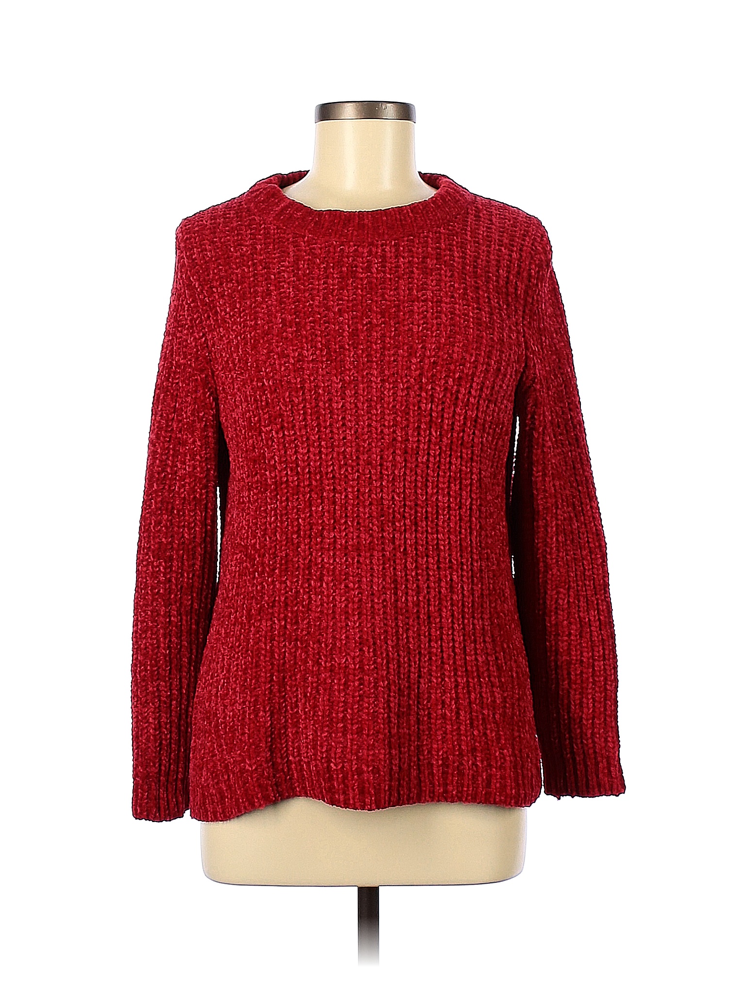 Talbots 100% Polyester Solid Color Block Red Pullover Sweater Size M ...