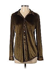 MG Silk Collection 100% Silk Solid Green Tan Casual Dress Size M - 29% ...