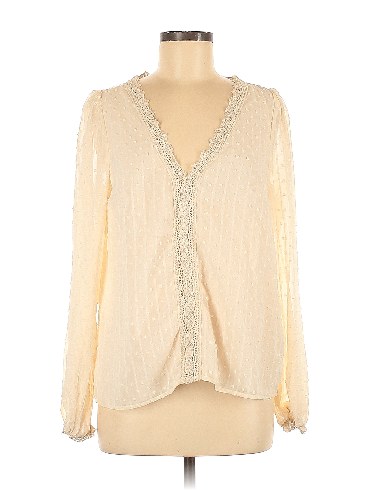 Shein 100% Polyester Colored Ivory Long Sleeve Blouse Size 6 - 73% off ...