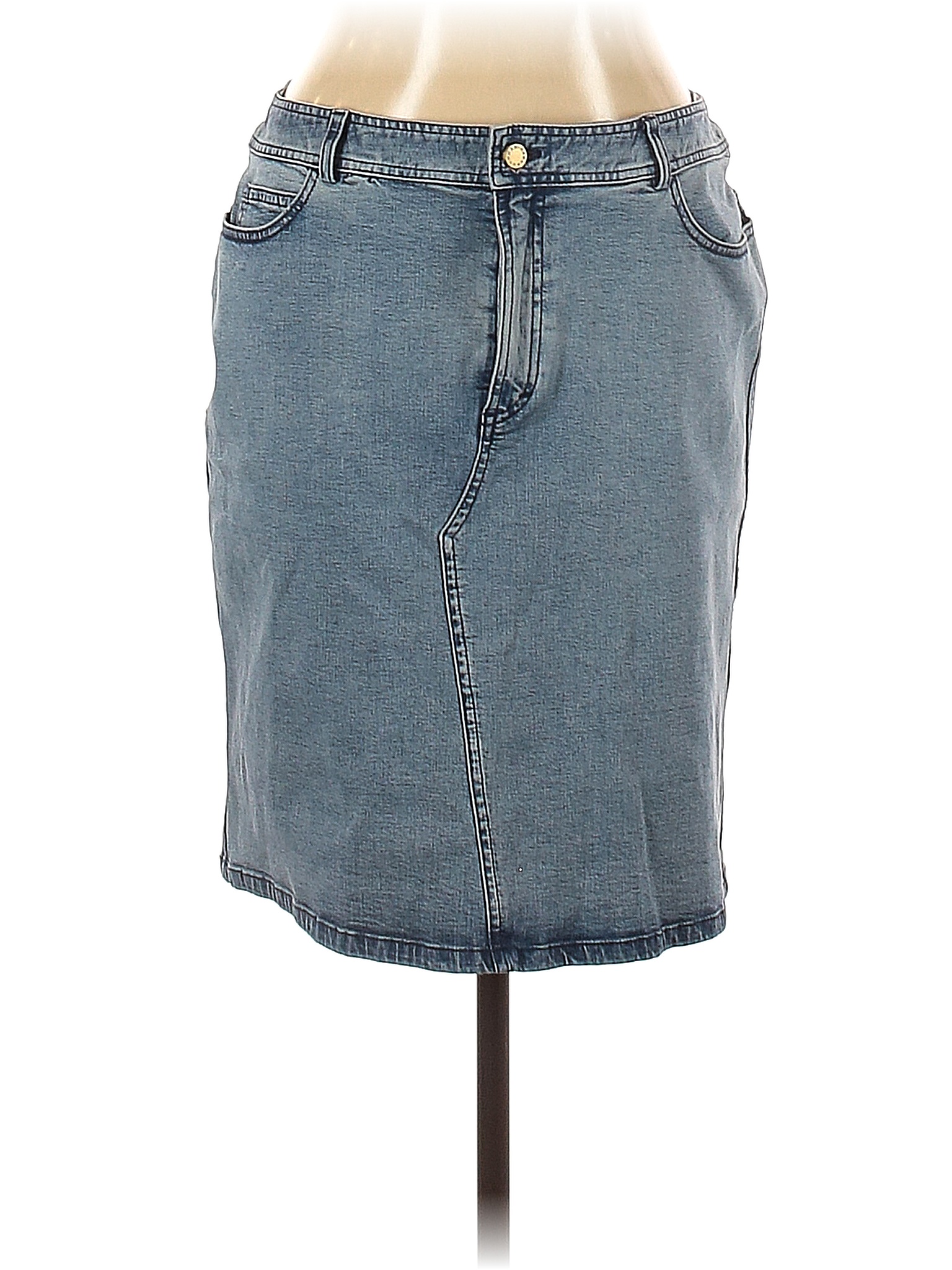 Dana Buchman Solid Blue Denim Skirt Size 10 - 77% off | thredUP