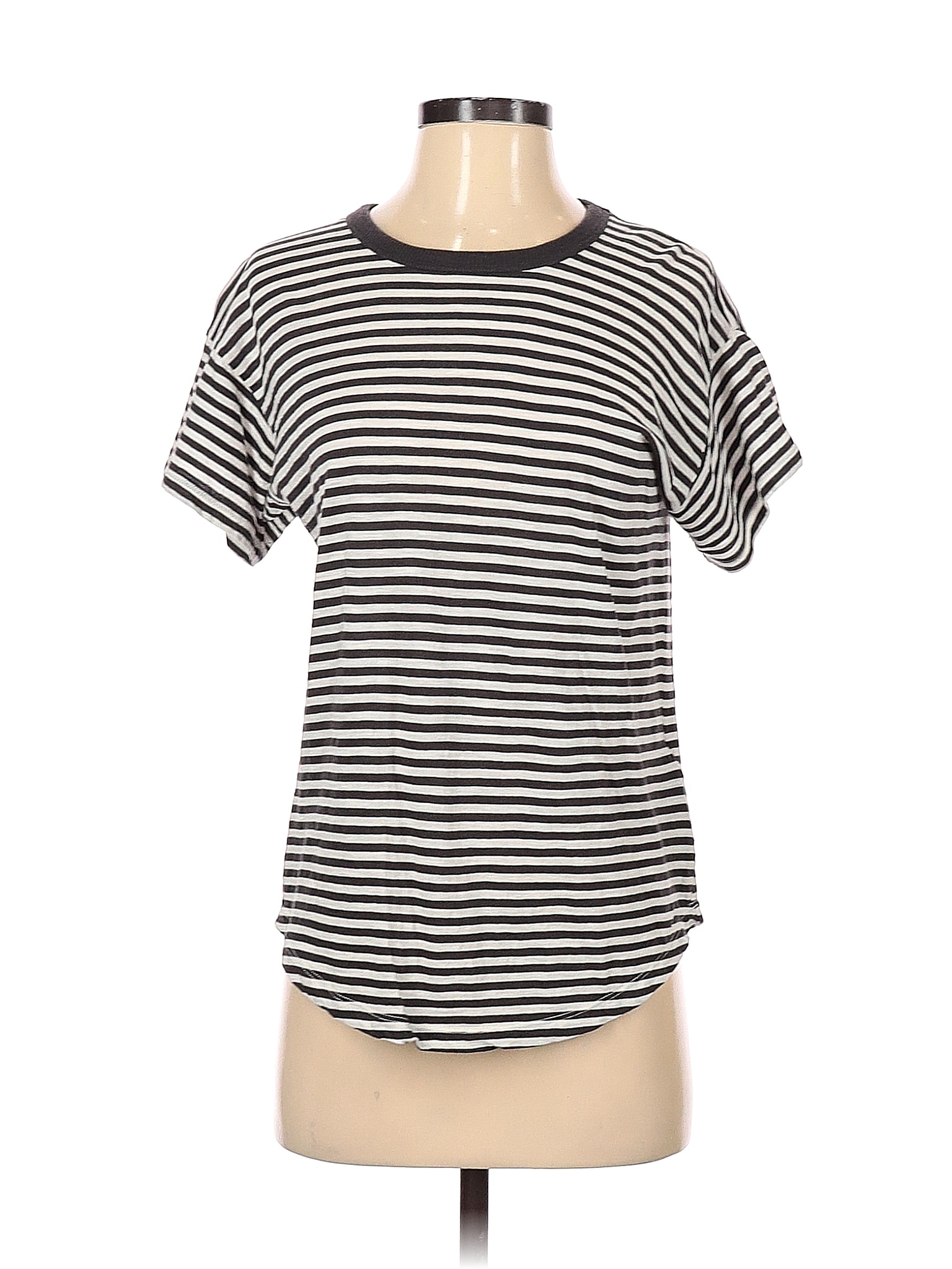 Madewell 100 Cotton Color Block Stripes Ivory Short Sleeve T Shirt