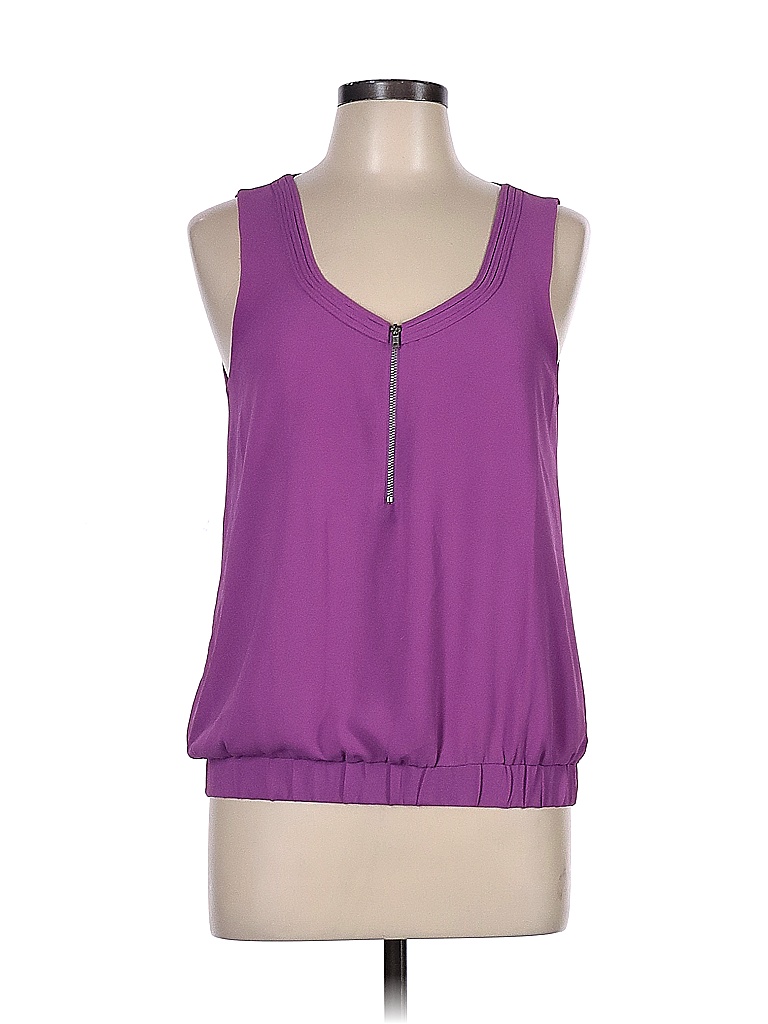 Naked Zebra 100 Polyester Solid Purple Pink Sleeveless Blouse Size L