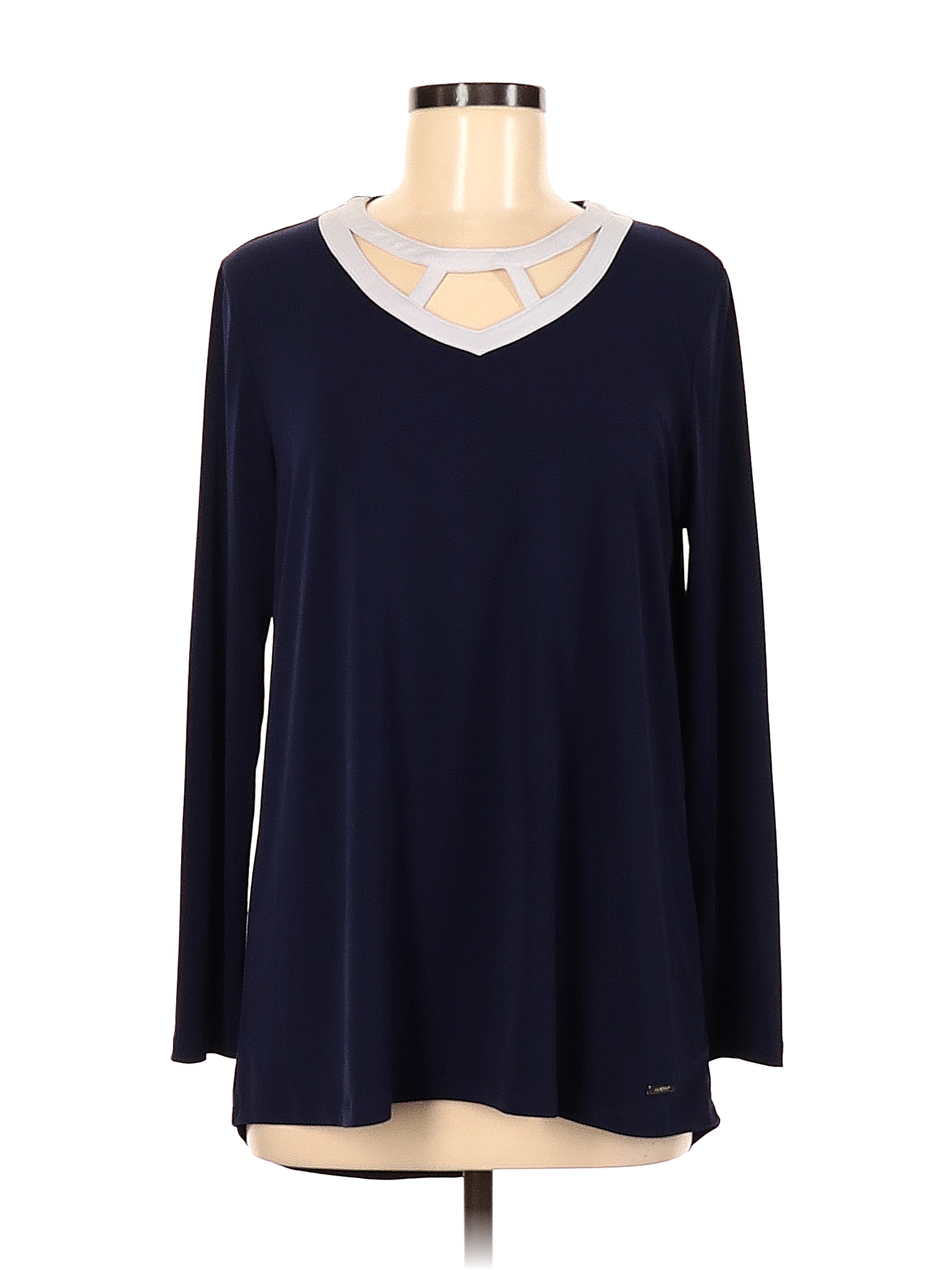 Peck And Peck Solid Blue Long Sleeve Top Size M 79 Off Thredup