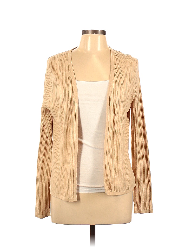 Kate Hill Solid Tan Cardigan Size L - 77% off | thredUP