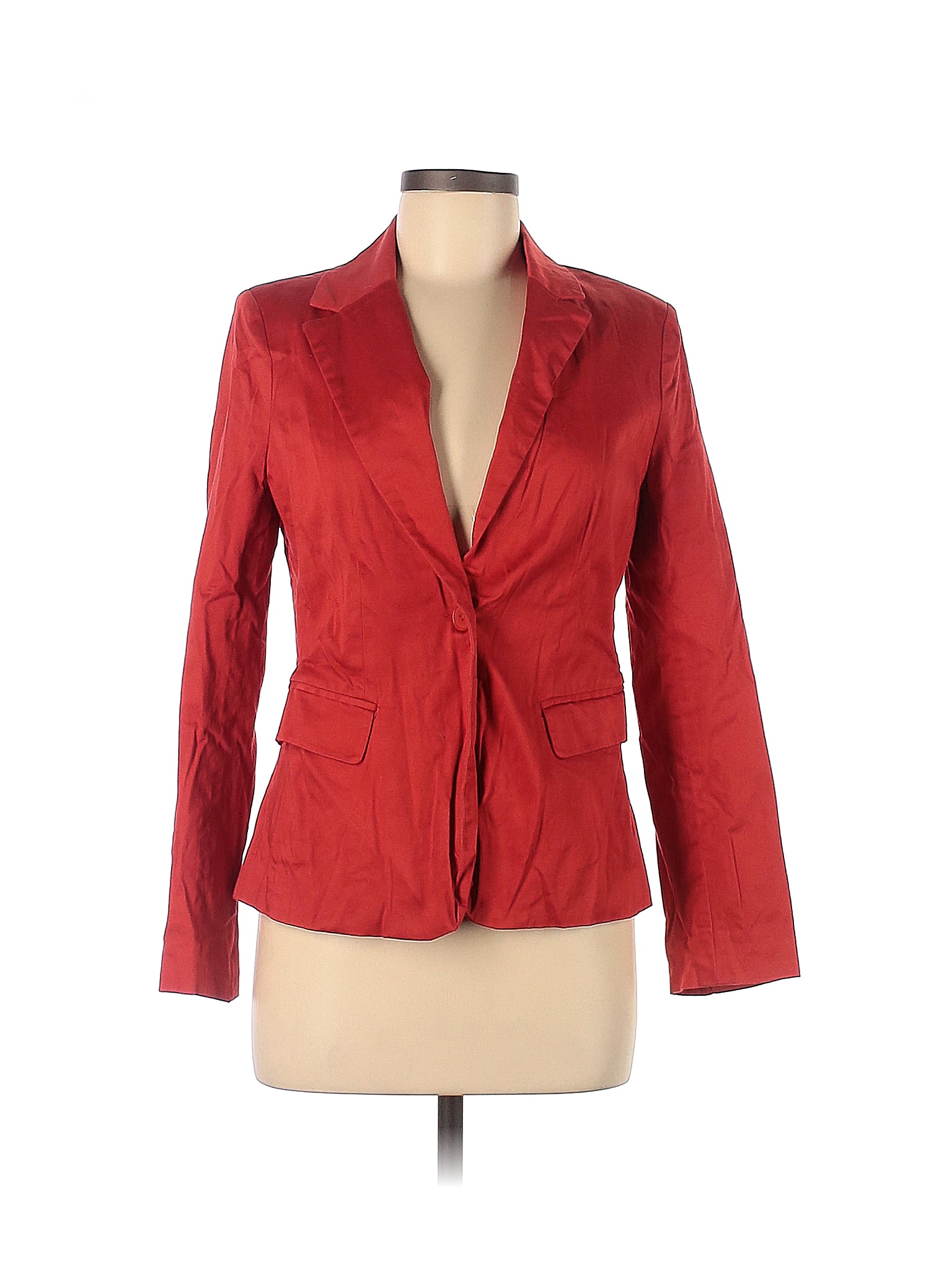 Mandee Solid Red Blazer Size L - 76% off | thredUP