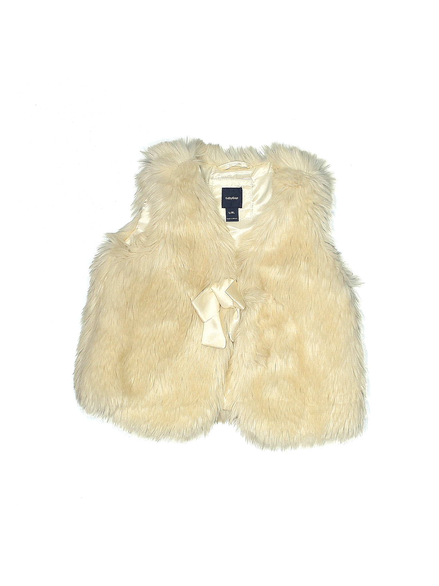 Baby Gap Solid Colored Ivory Faux Fur Vest Size Large kids - X-Large kids - 74% off | thredUP