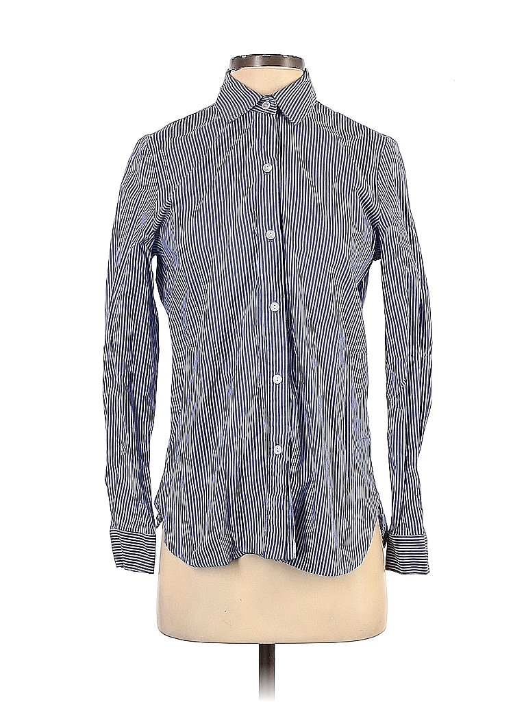 Amour Vert 100% Cotton Stripes Blue Long Sleeve Button-Down Shirt Size XS - 75% off | thredUP